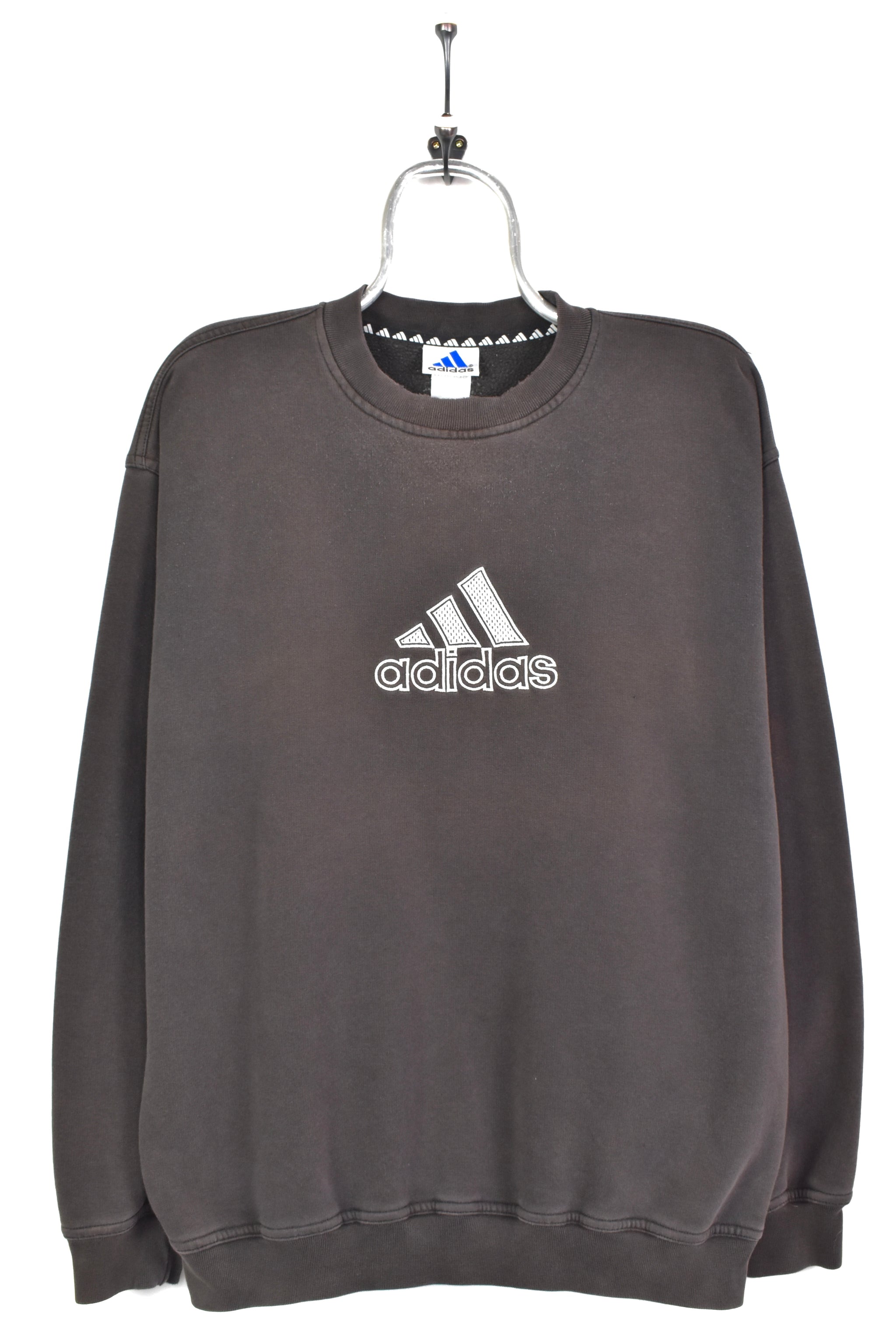 VINTAGE ADIDAS EMBROIDERED BROWN SWEATSHIRT | XL